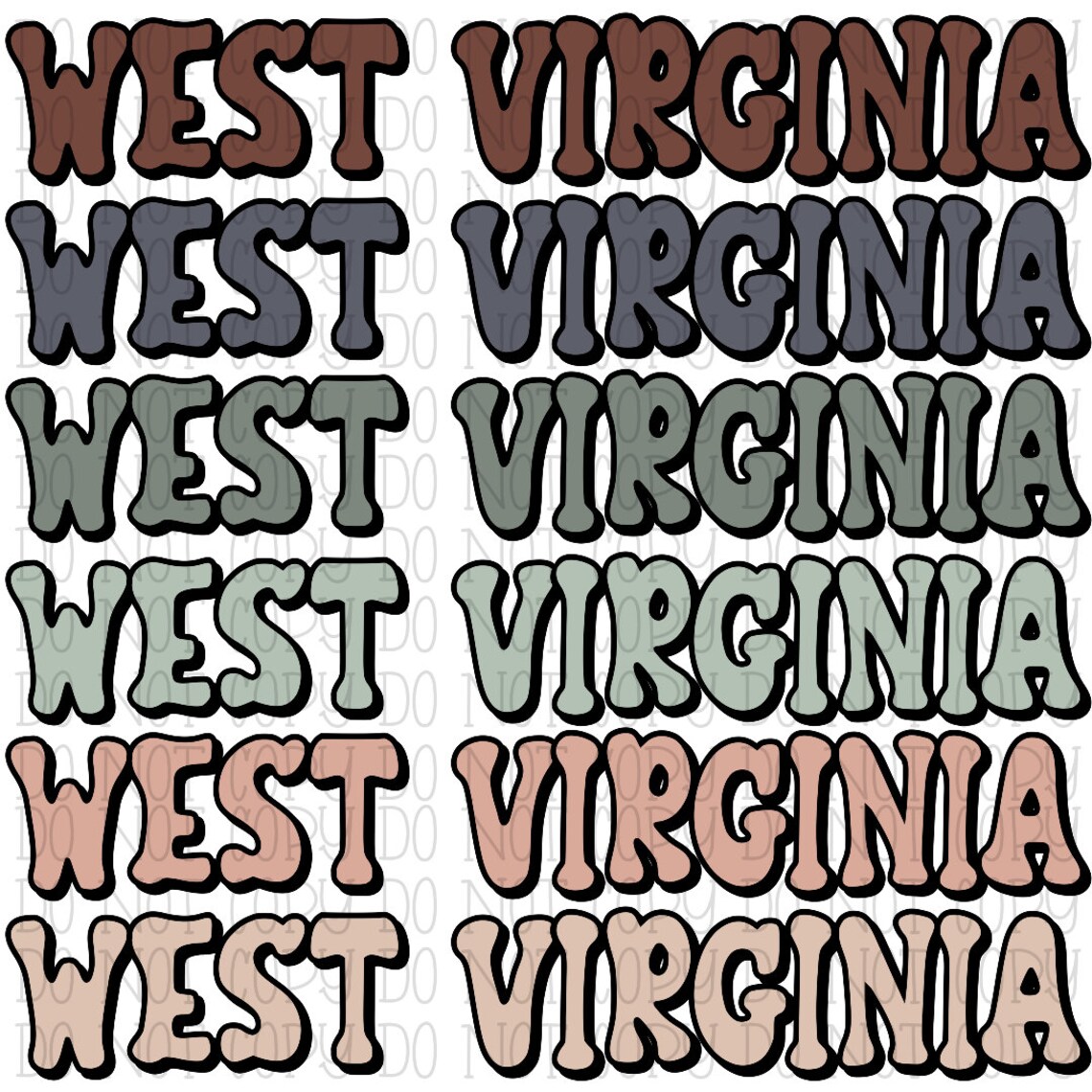 Retro West Virginia Pastel Colors State WV School Sports Team - Etsy