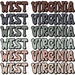 Retro West Virginia Pastel Colors State WV School Sports Team Digital ...