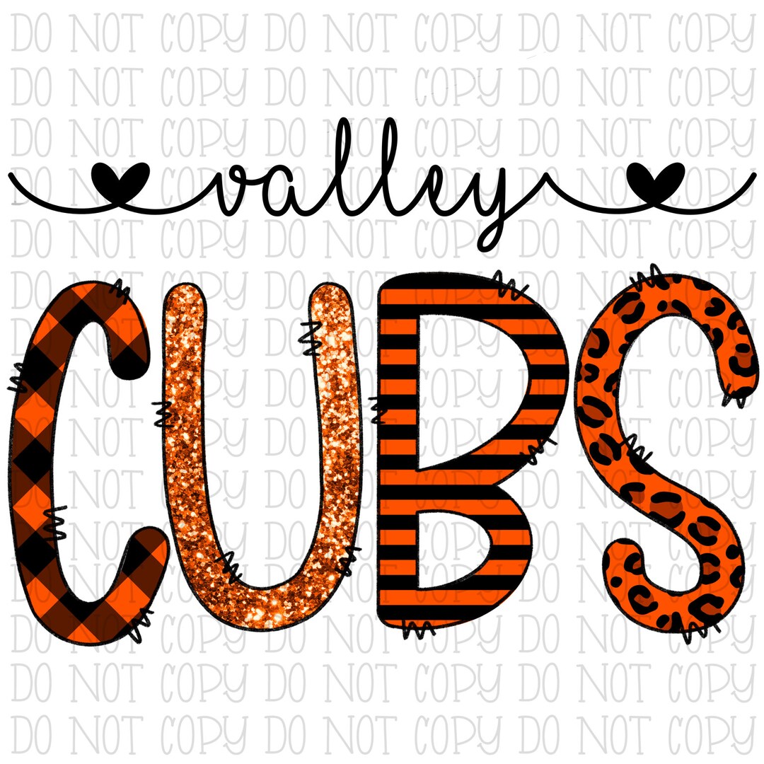 Valley Cubs School Sports Team Orange and Black Digital Download ...