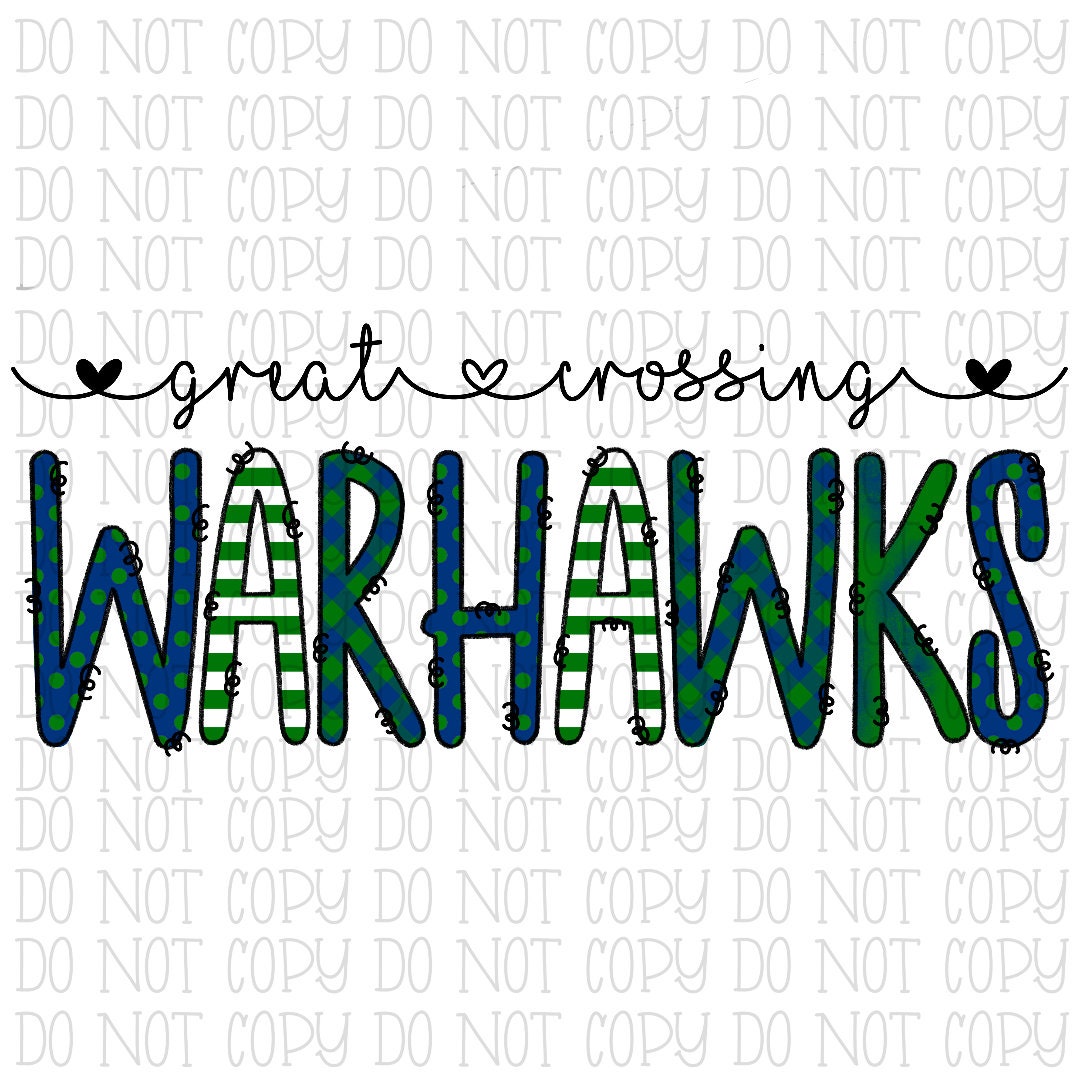 Great Crossing Warhawks - Patterns - School Sports Team- Navy and Green ...