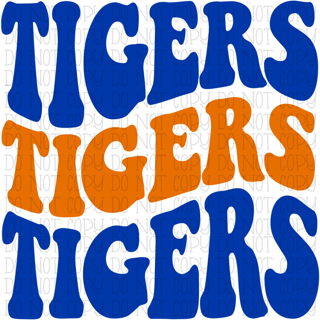 Tigers Stack Blue and Orange Football Basketball Softball Baseball ...