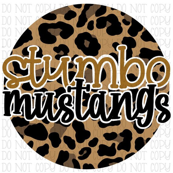 Stumbo Mustangs Leopard Circle School Sports Team Digital - Etsy