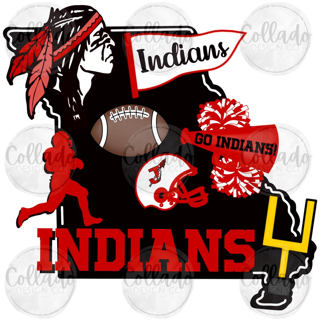 Jackson Indians Missouri MO Mascot Red and Black Football School Sports ...