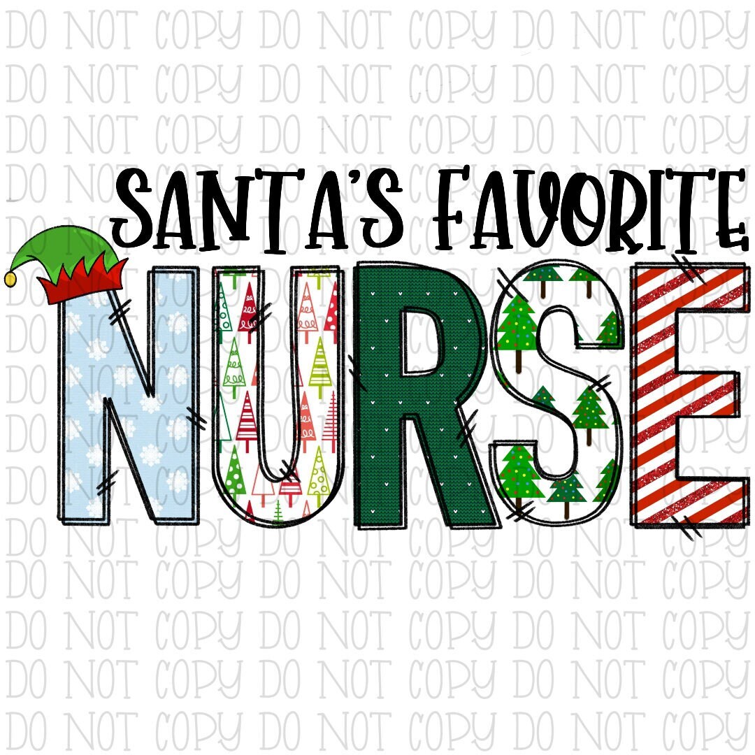 Santa's Favorite Nurse - Elf Hat - Christmas - Holidays - Holiday ...