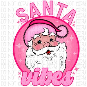 Santa Vibes - Santa - Hot Pink - Retro - Christmas Holidays Digital ...