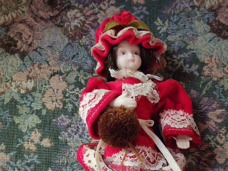 Little Red Velvet Doll With Stand - Etsy