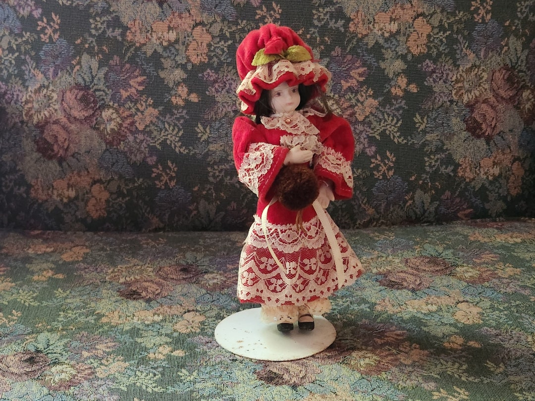 Little Red Velvet Doll With Stand - Etsy