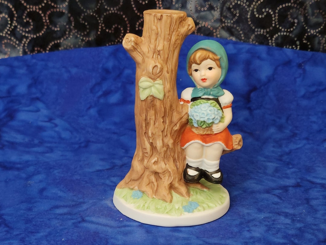 Vintage Porcelain Hummel Like Girl With Flowers - Etsy