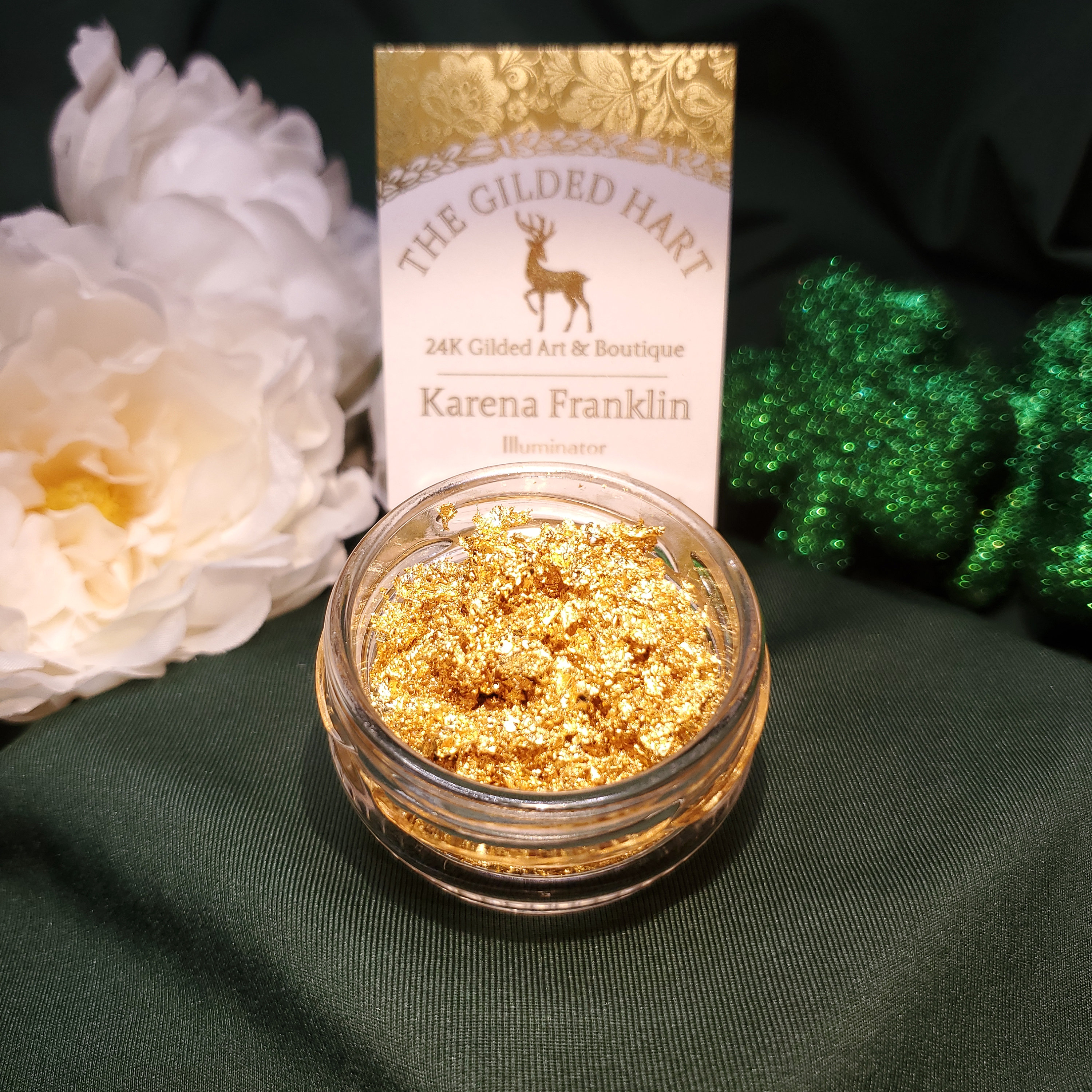 Pure 24k Gold Flakes PETITE Cut .2g - Hand-cut in Glass Jar : Element ...