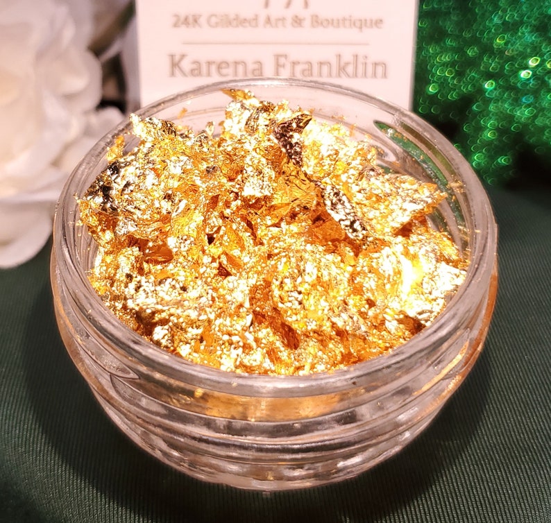 Pure 24k Gold Flakes HAND CUT CUSTOM 5g - Hand Cut Gilding Flakes ...