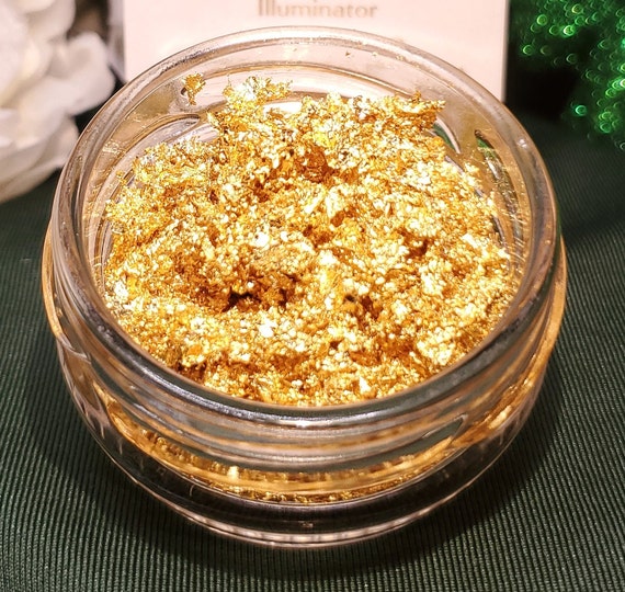 Pure 24k Gold Flakes PETITE Cut .2g Hand-cut in Glass Jar - Etsy