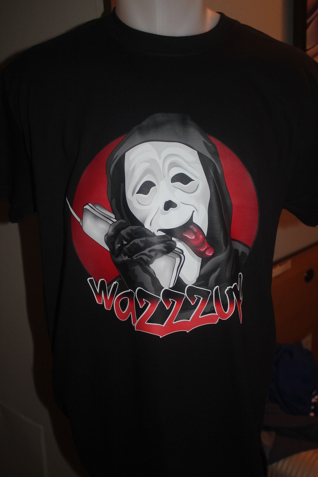 Halloween Mask Scary Movie Wazzup Wassup Ghostface Scream T - Etsy