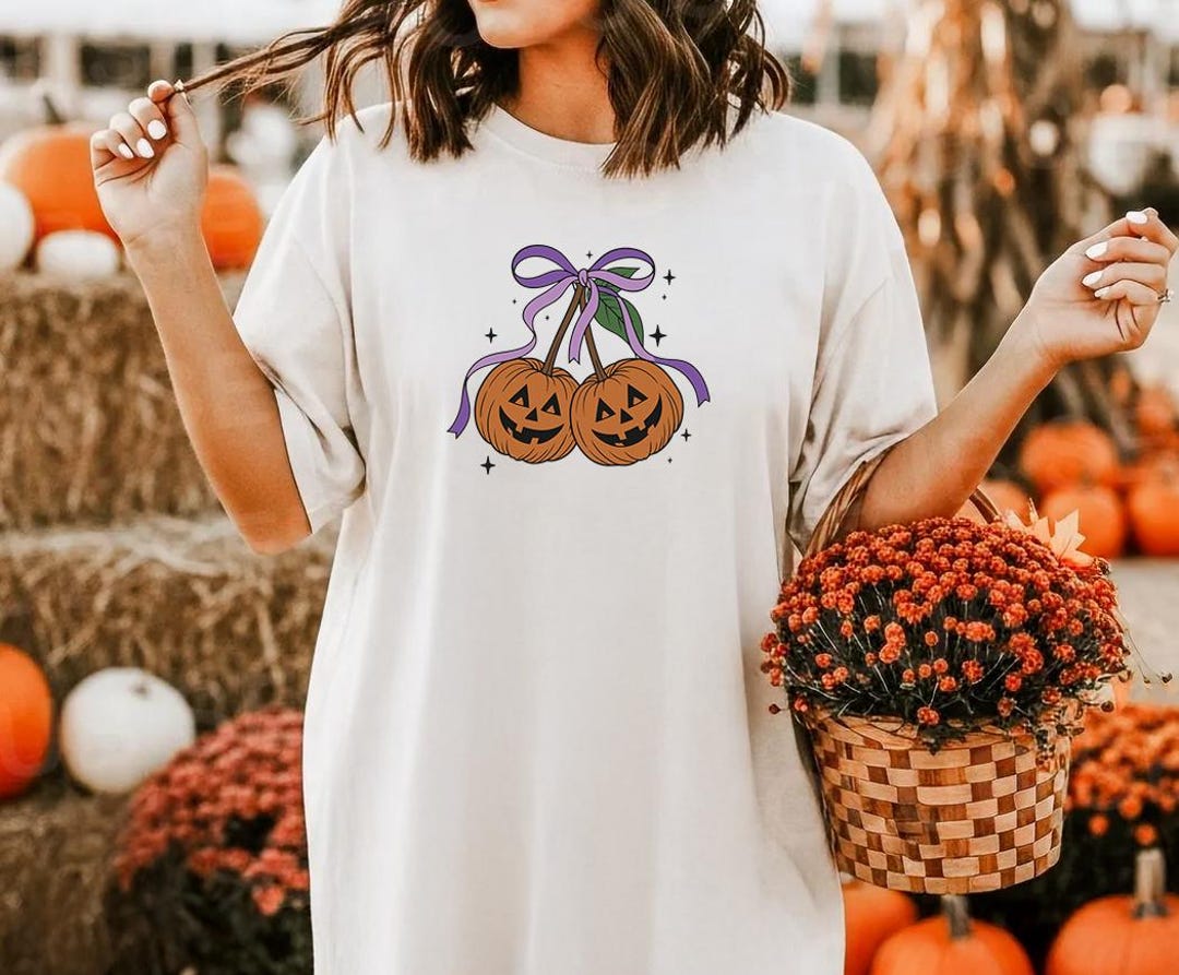 Halloween Pumpkin Tee: Cute Couple Design - Fall Festival Shirt - Etsy