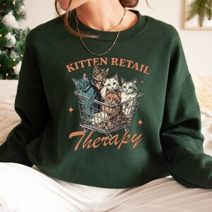 Funny Cat Therapy Shirt, Mental Health Cat Retail Therapy Shirt for ...