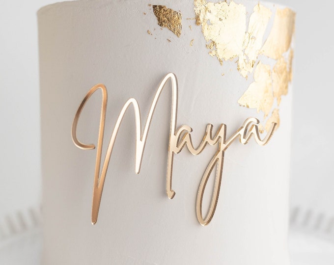 Script Name Acrylic Cake Charm Custom Cake Charm Birthday Cake Charm Name Cake Plaque ...