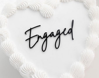 Engaged Flat Lay Cake Topper, Custom Engagement Charm - Etsy