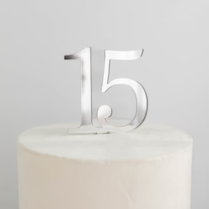 Acrylic Serif Number Cake Topper Any Age | Birthday Age Cake Topper ...