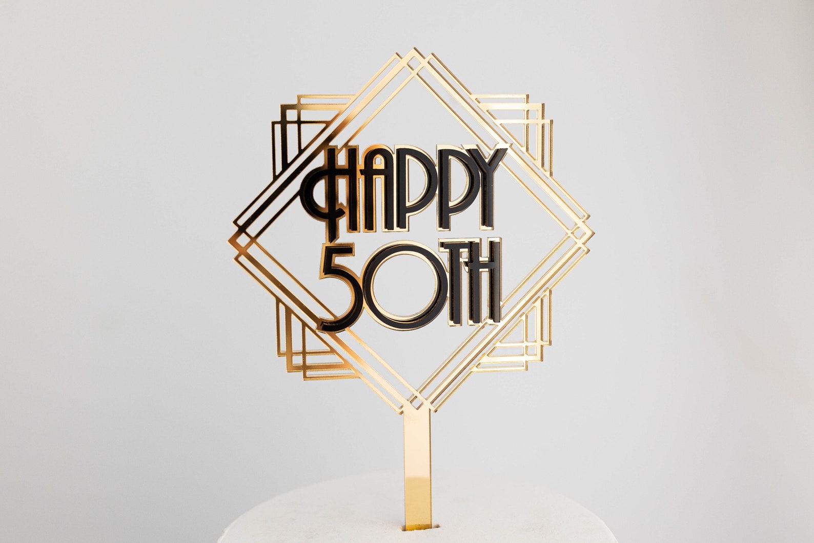 Art Deco Style Custom Birthday Cake Topper | Roaring 20's Theme Cake ...