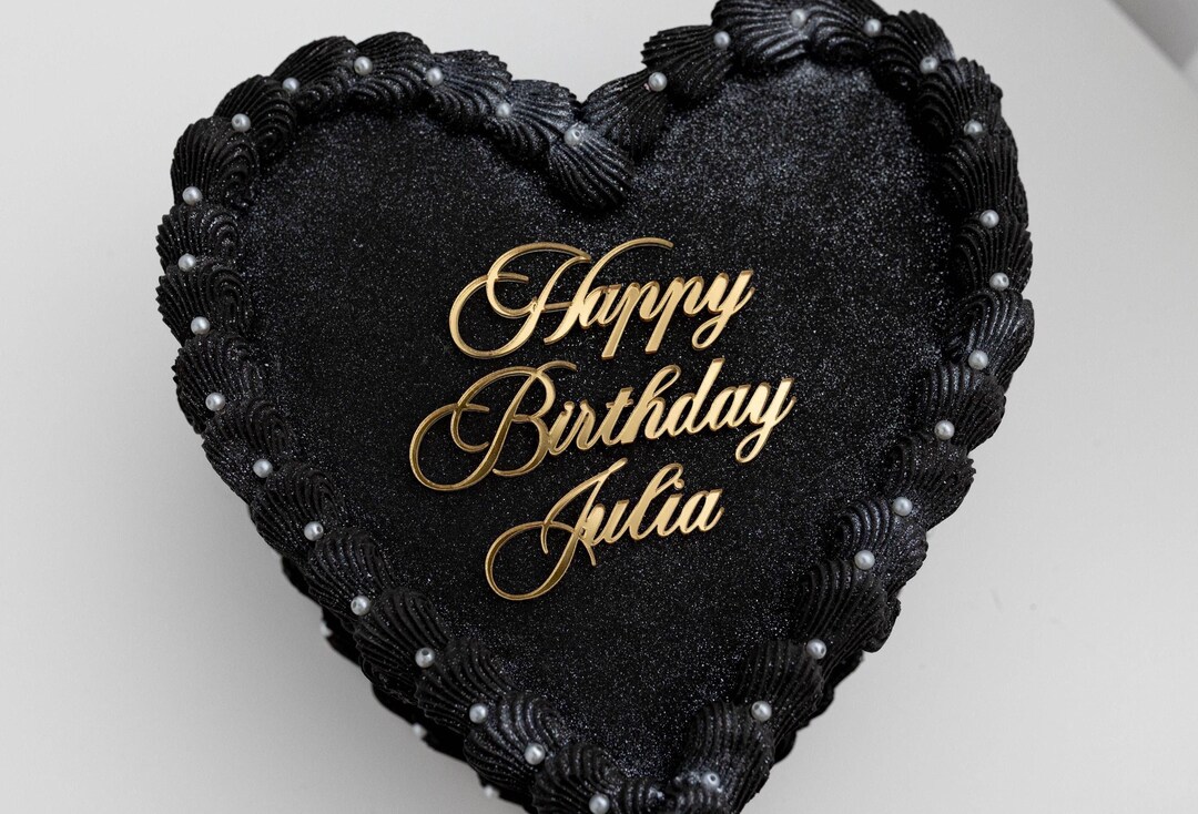 Mini Acrylic Elegant Cake Topper | Vintage Heart Cake Topper | Mini ...