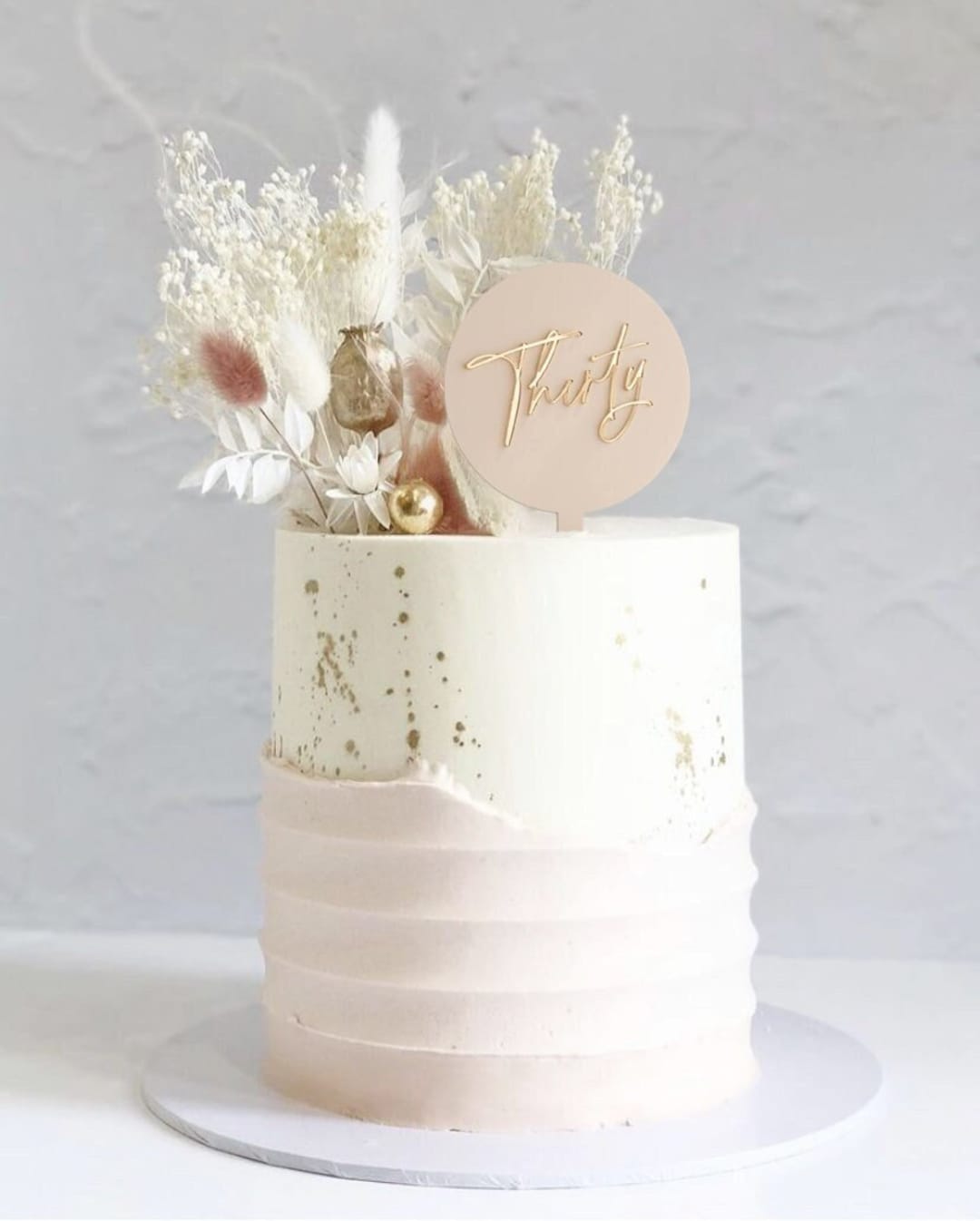 Mini Double Layer Custom Acrylic Cake Topper 4 Matte Circle Elegant ...