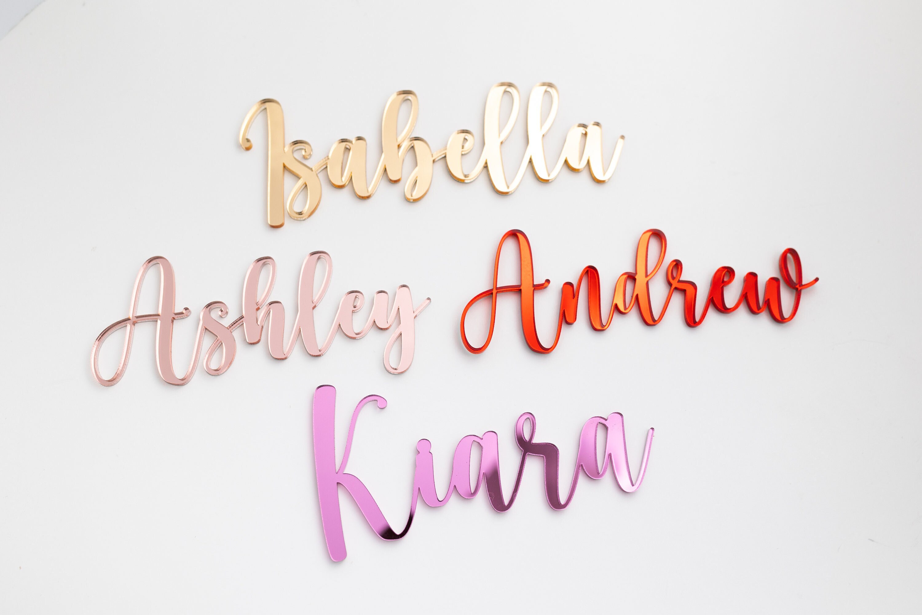Thick Script Name Acrylic Cake Charm Gold Cake Charm - Etsy