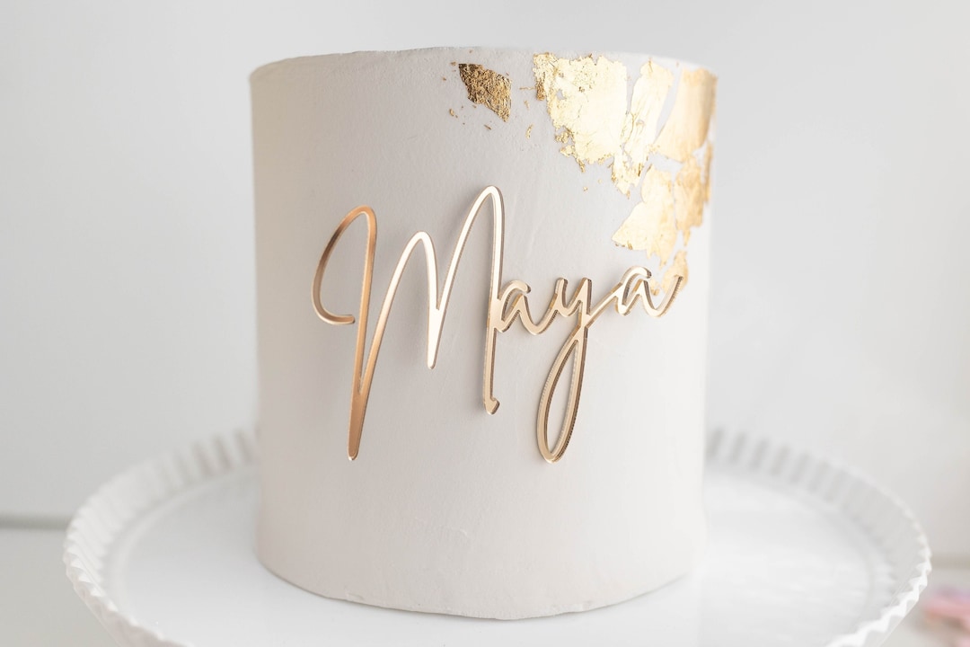 Script Name Acrylic Cake Charm | Custom Cake Charm | Birthday Cake Charm | Name Cake Plaque ...