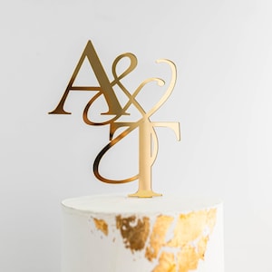 Wedding Initials Cake Charm Topper | Bold Letter Cake Topper | Wedding ...