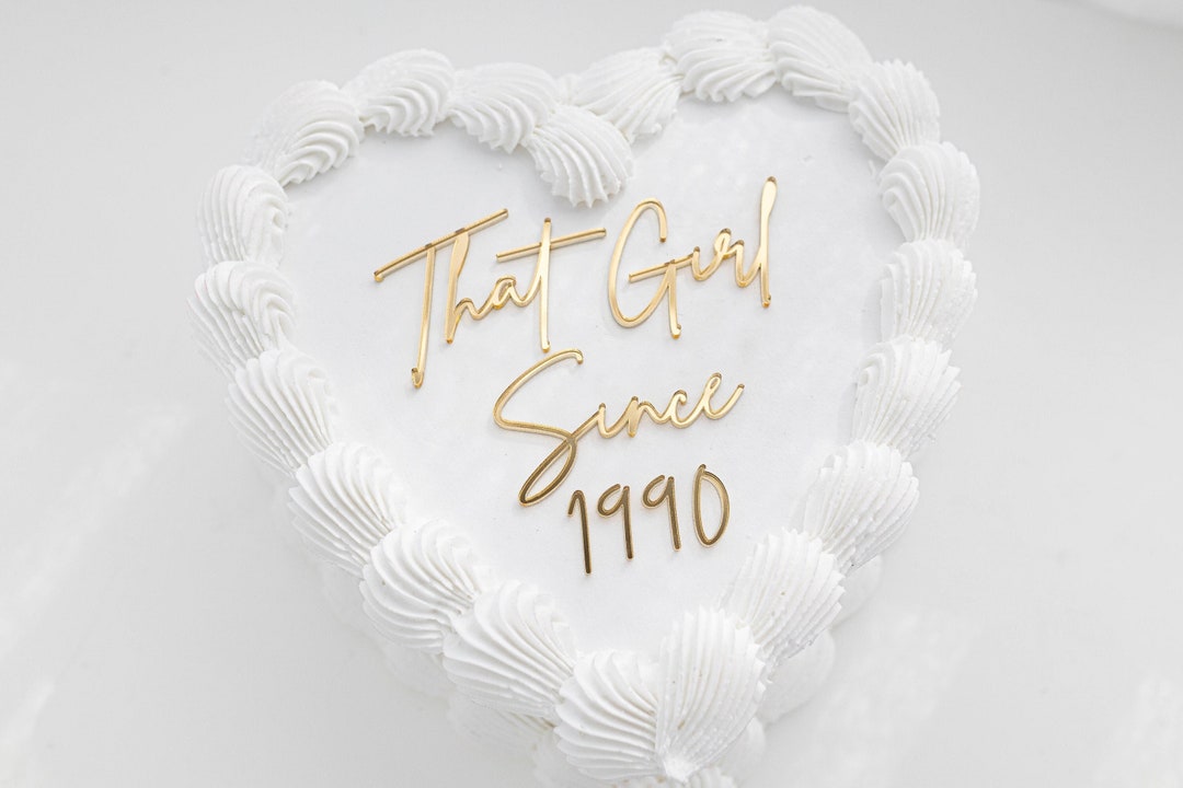 Mini Words Acrylic Cake Topper | Vintage Heart Cake Topper | Mini Cake ...