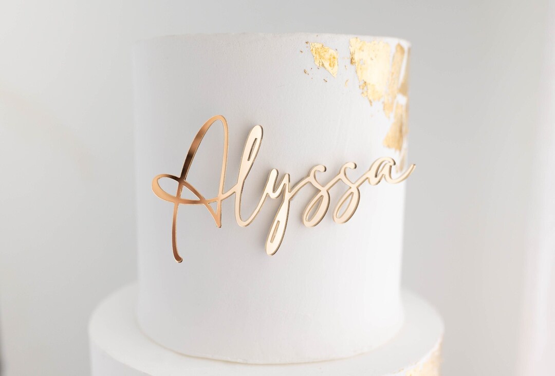 Cursive Script Name Acrylic Cake Charm | Custom Cake Charm | Birthday ...