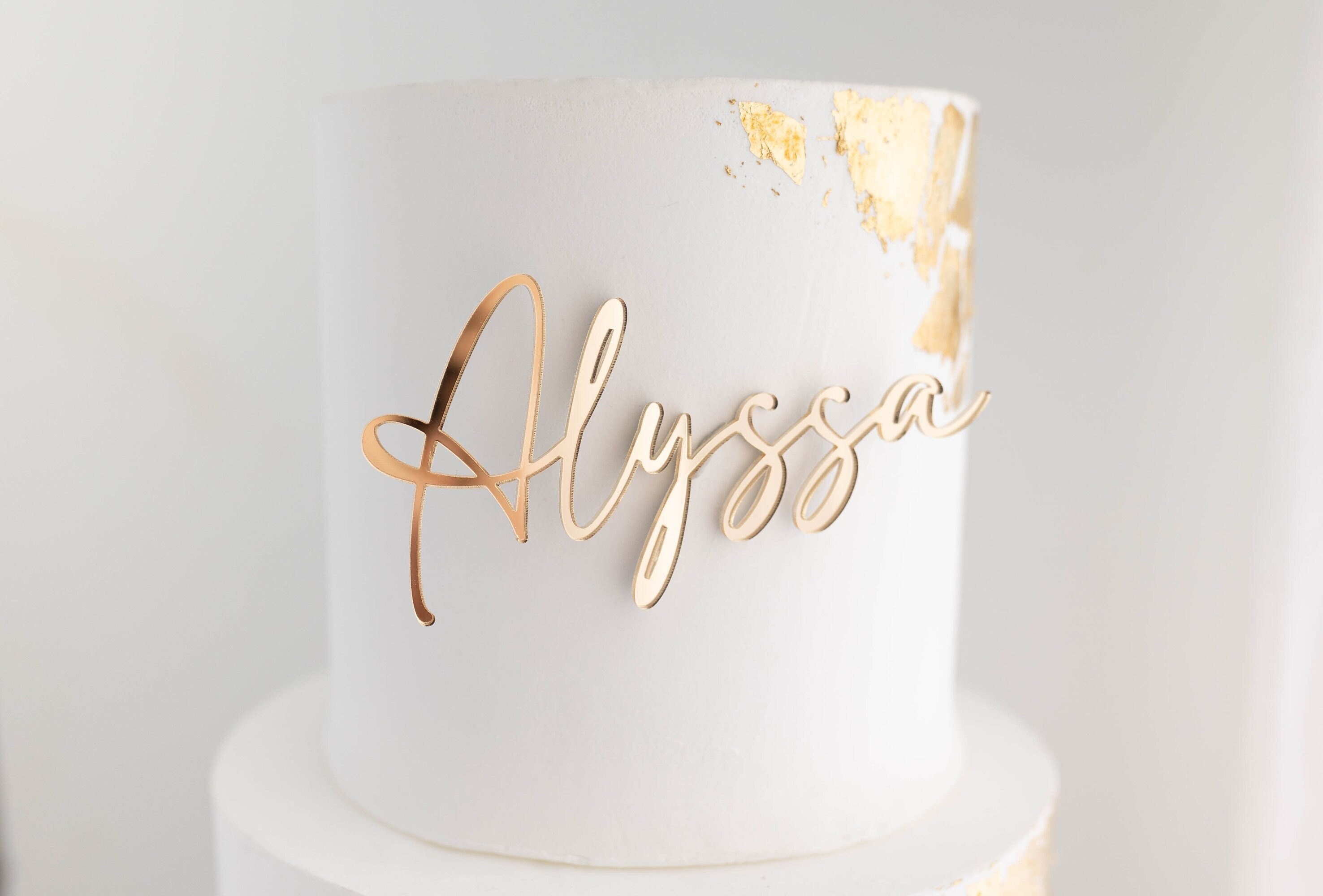 Cursive Script Name Acrylic Cake Charm | Custom Cake Charm | Birthday ...