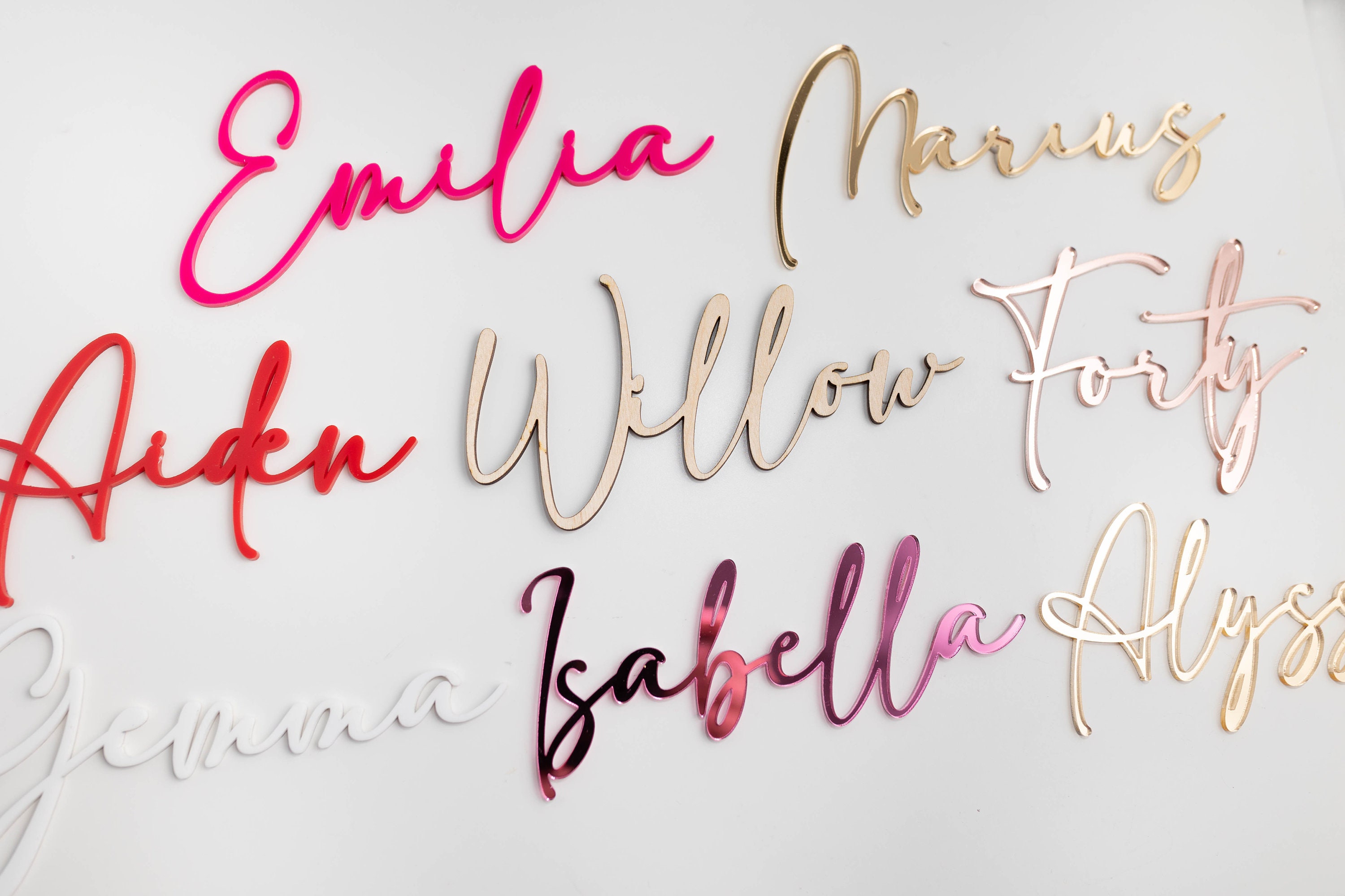 Cursive Script Name Acrylic Cake Charm | Custom Cake Charm | Birthday ...