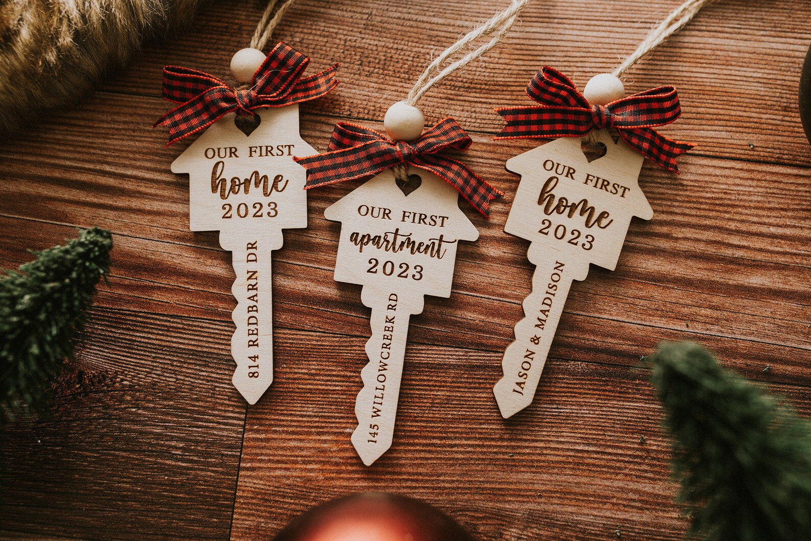 Our First Home Christmas Wooden Engraved Ornament 2023 My - Etsy