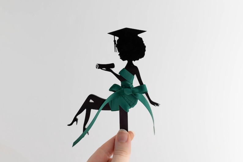 Graduation Girl Cake Topper | Acrylic Grad Cake Topper | Sitting ...
