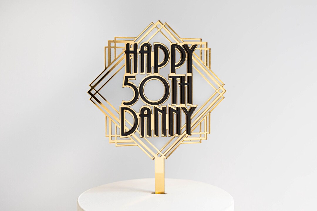 Art Deco Style Custom Birthday Cake Topper | Roaring 20's Theme Cake ...