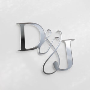 Wedding Initials Cake Charm Topper | Bold Letter Cake Topper | Wedding ...