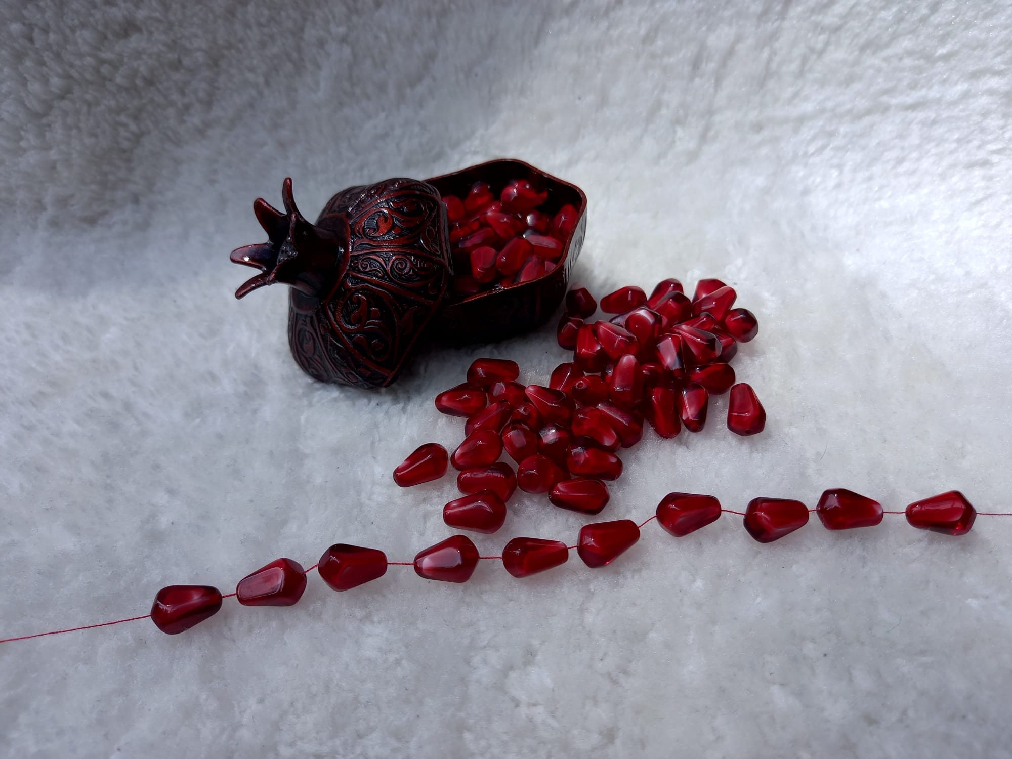 Pomegranate Seeds, Red / Ruby Color, Full Drill 1.2mm-size 1.2cm X 1 Cm ...