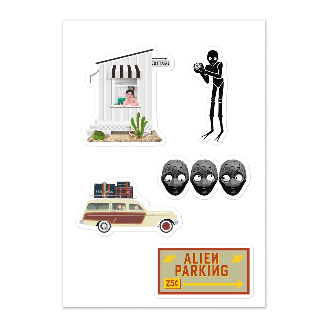 Asteroid City Wes Anderson Sticker Sheet, Film Fan Gift - Stickers ...