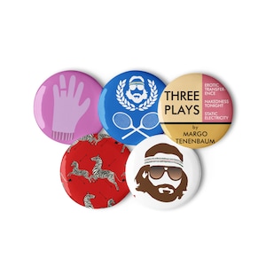 Set of Pin Buttons: the Royal Tenenbaums Inspired - Margo and Richie ...