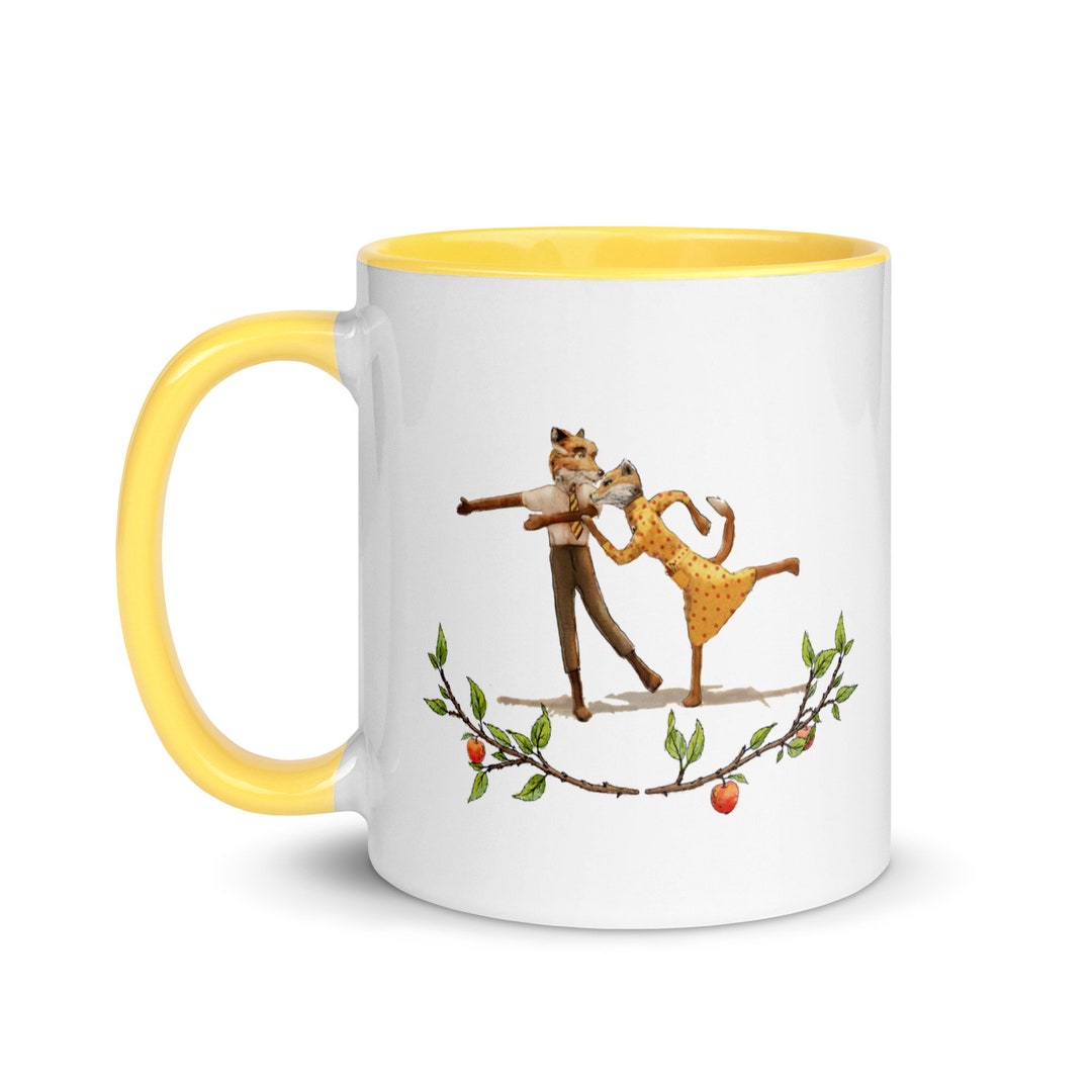Mr. and Mrs. Fox Celebration Mug With Color Inside - Wes Anderson - Etsy