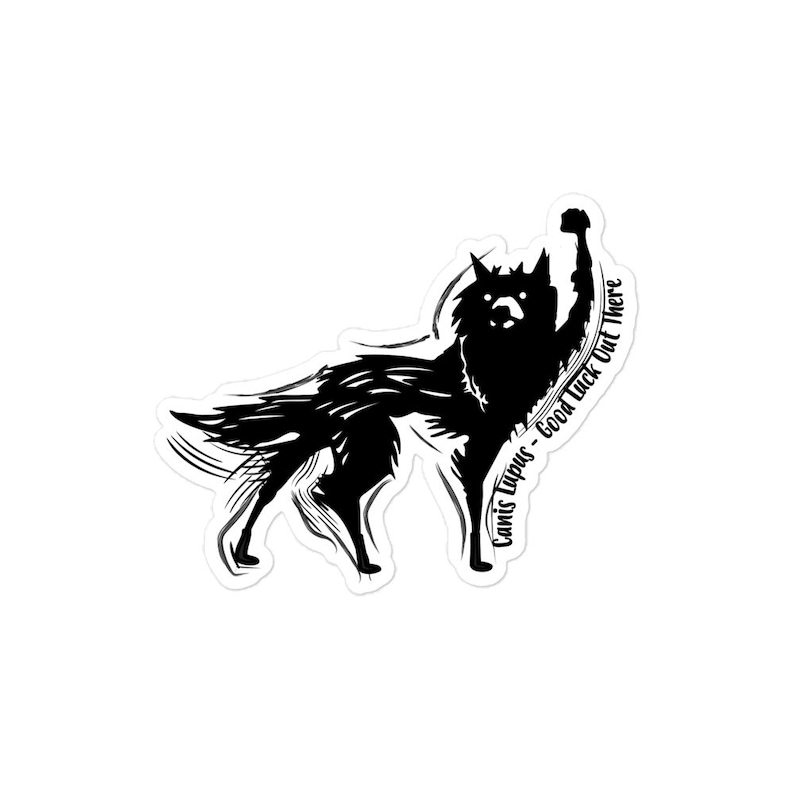 Decal: Canis Lupus - Good Luck Wolf - Mr Fox - Solidarity Fist Sticker ...