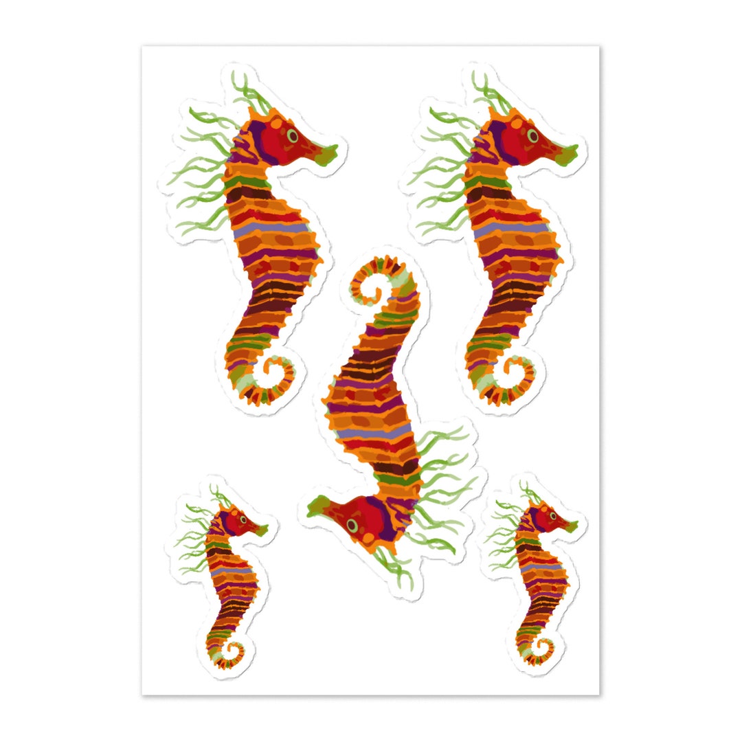DECAL SHEET: Crayon Ponyfish - 2.5" and 4.5" - Etsy