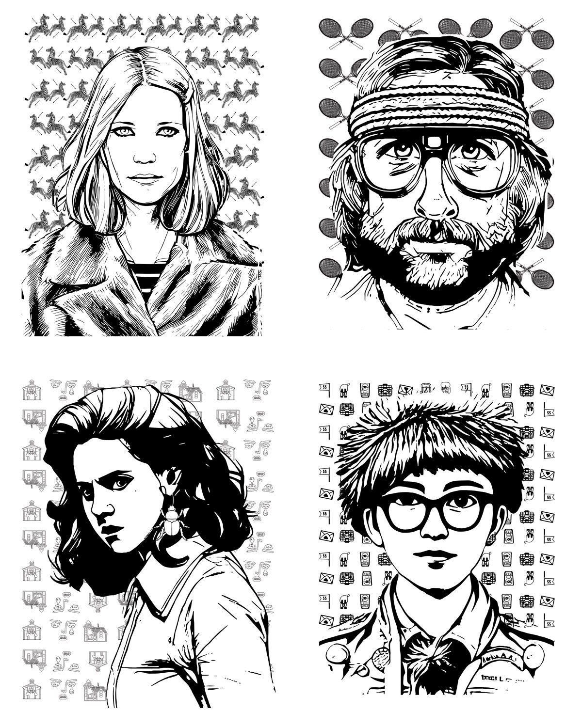 Wes Anderson Coloring Book: Movie Characters Fan Art (printable) - Etsy