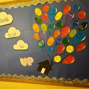 Words to Lift You Up! Bulletin Board Template Materials Pdf - Etsy