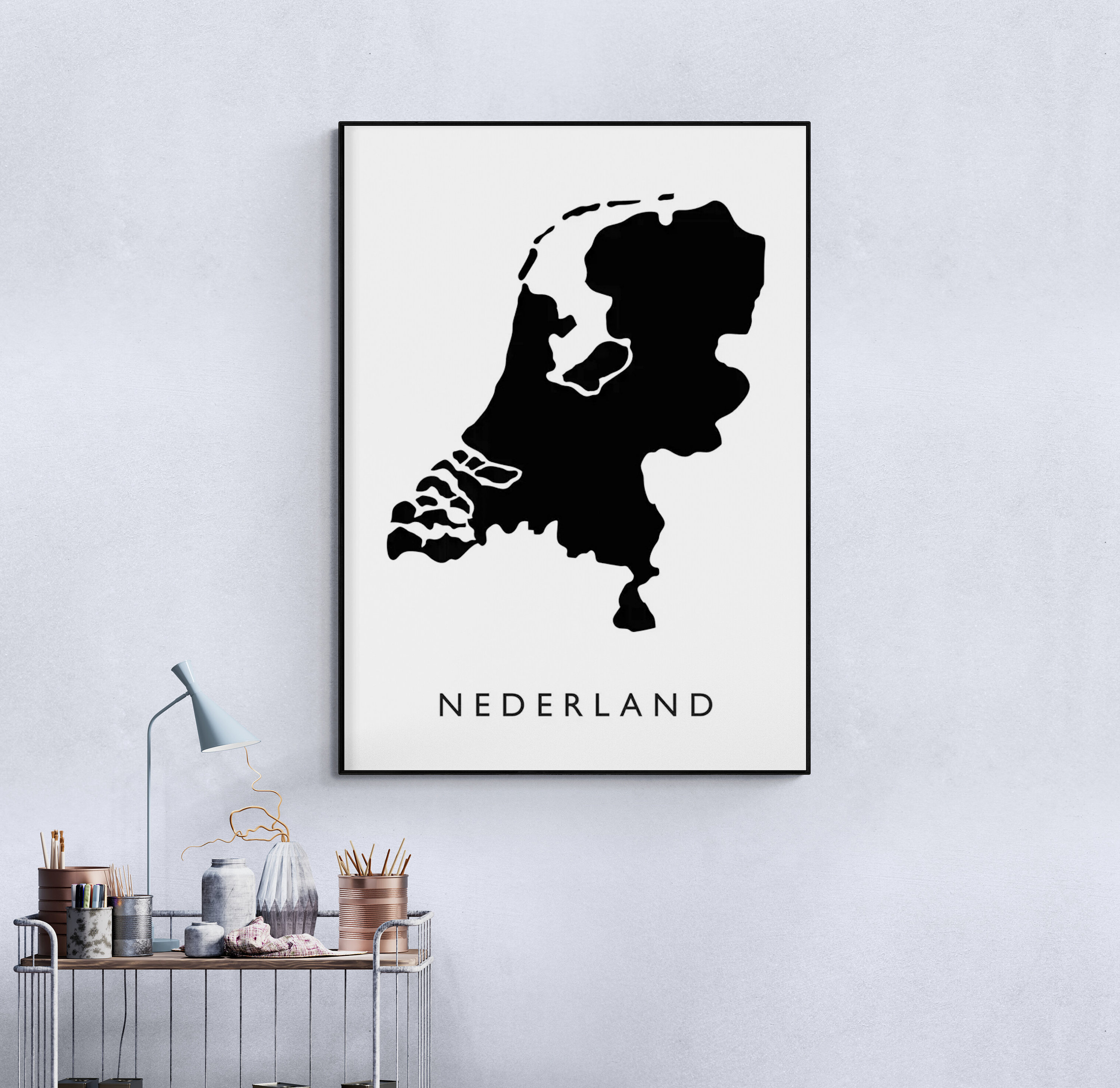 Netherlands Poster Map Map Netherlands Map Netherlands Black White ...