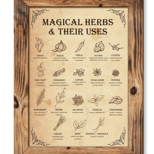 Magical Herbs Poster - Printed Version - Witch, Magickal Herbs Poster ...