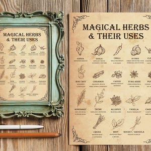 Magical Herbs Poster - Hedge Witch, Garden Witch, Magickal Herbs Poster ...
