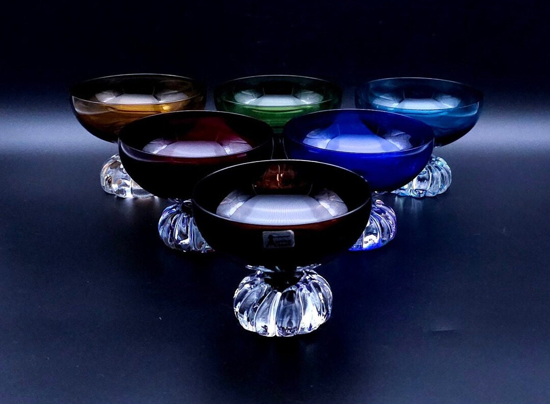 Seba Sweden Crystal Dessert Glasses Coup Champagne Vintage Swedish ...