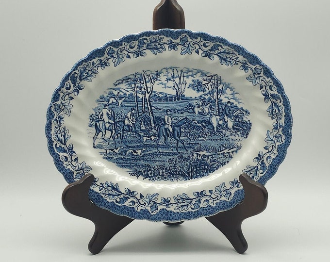 Fox Hunt Hunting Royal Wessex Dinner Plates Blueware Transfer, Set of 4 ...