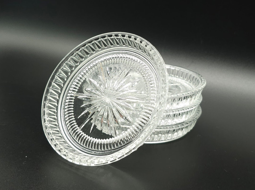 Vintage Crystal Coasters - 50s/60s - Set of 4 - Etsy