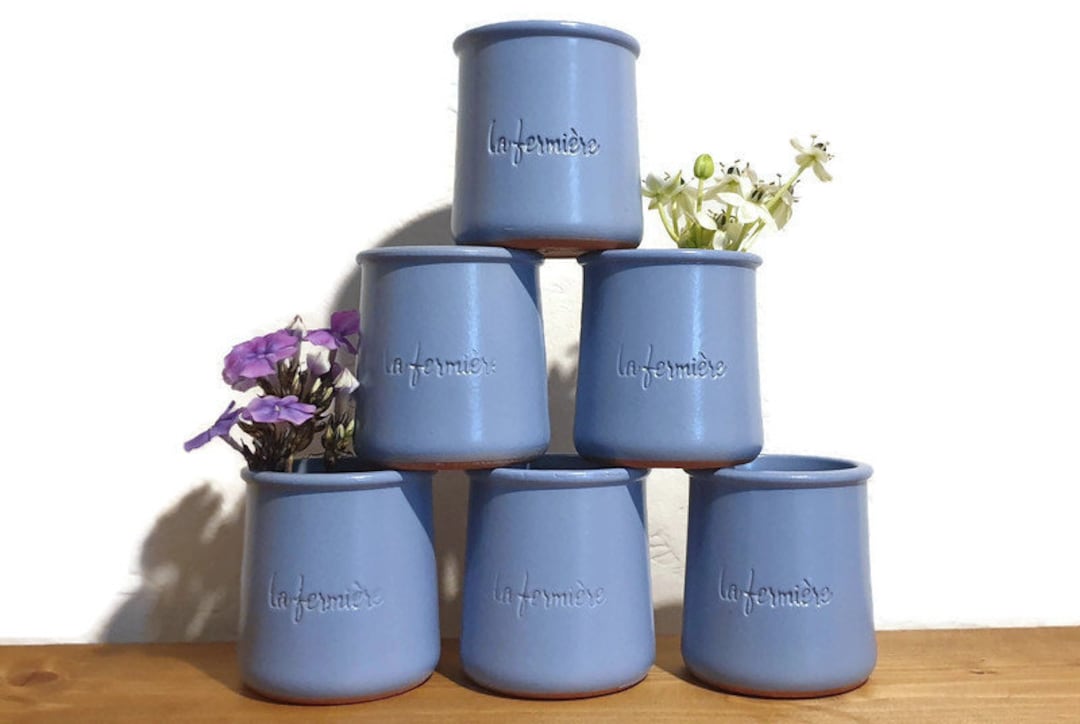 Cermer la Fermiere Vintage French Glazed Terracotta Earthenware Yogurt ...